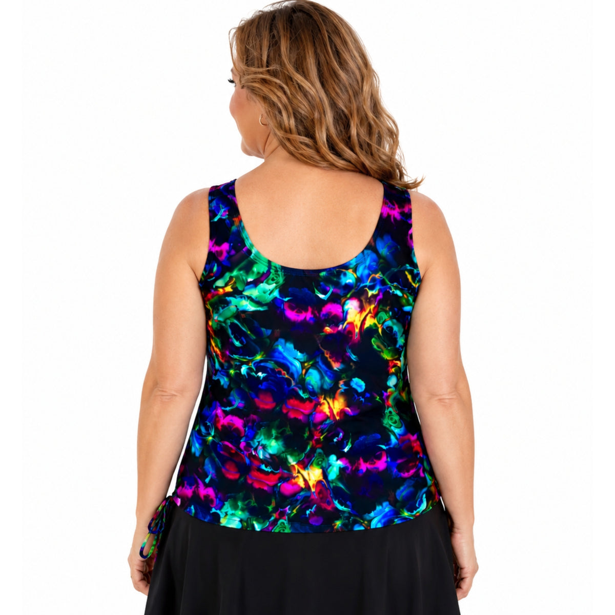 Plus Size Long Swim Top with Side Tie – Ocean Jewel | T.H.E. Swimwear ...